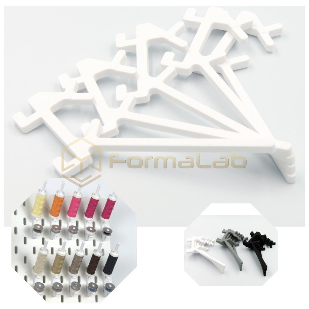 Set of 5 Double Hooks for Thread Spools and Bobbins - White ...