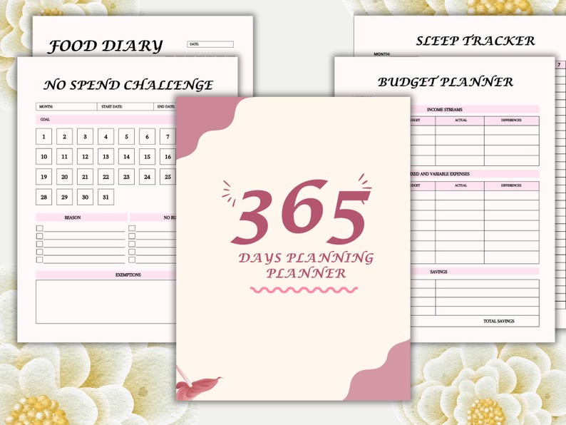 365-day Planner: Printable Daily Life Organizer (fillable PDF) - Etsy