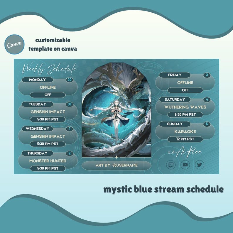 Mystic Blue Stream Schedule | Weekly Stream Schedule | Vtuber Pngtuber ...