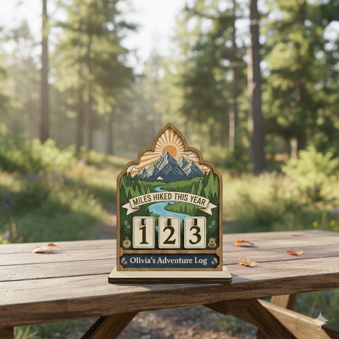 Custom Hike Tracker: Personalized Adventure Log Wood Table Decor - Etsy