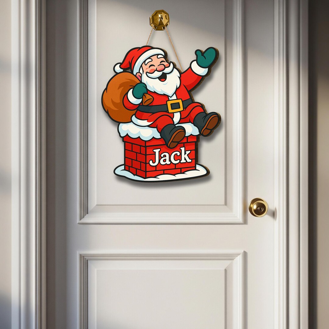 Personalized Santa Wooden Sign: Custom Christmas Decor - Etsy