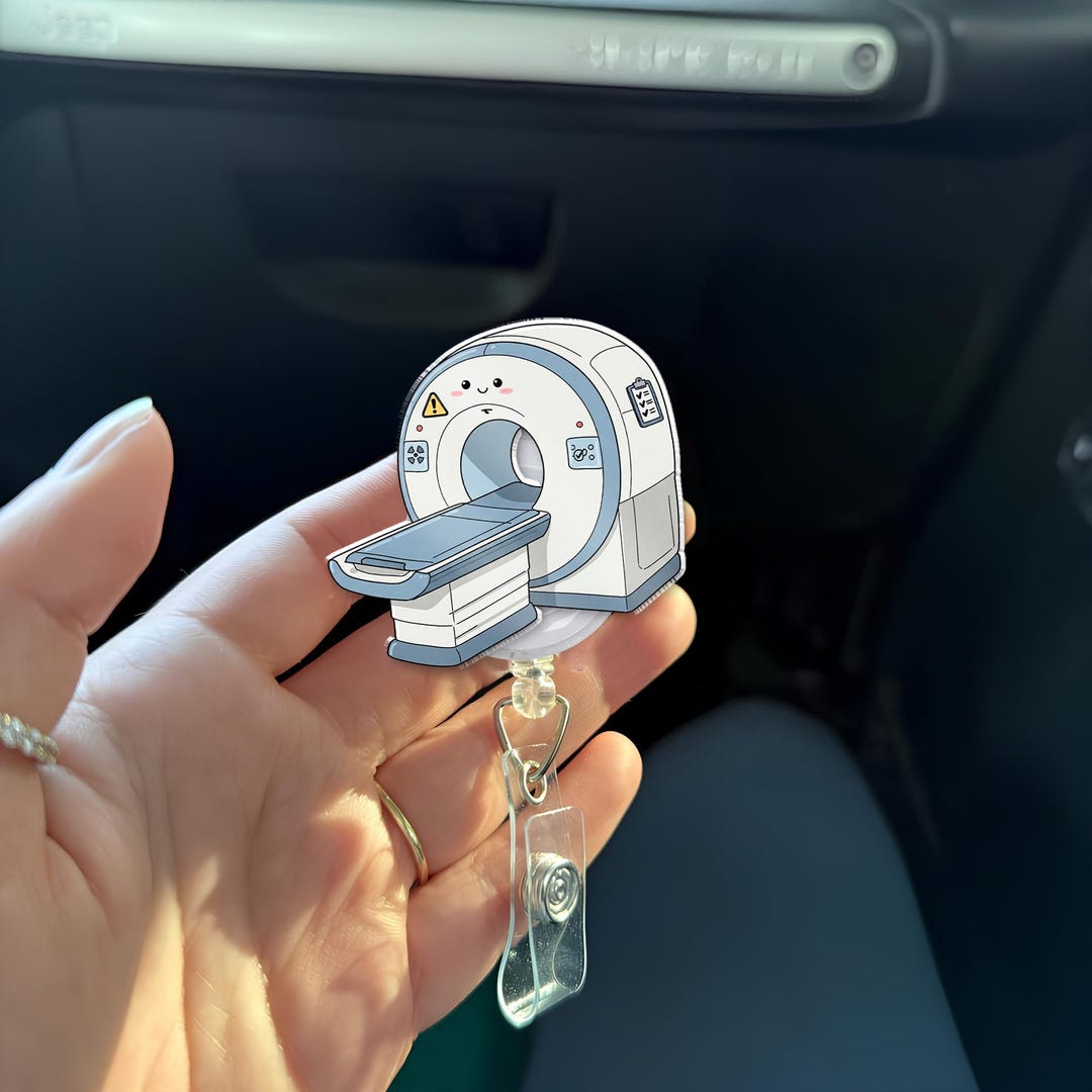 Cute Mri Machine Badge Reel, Radiology Tech Badge Holder, RN ID Holder ...