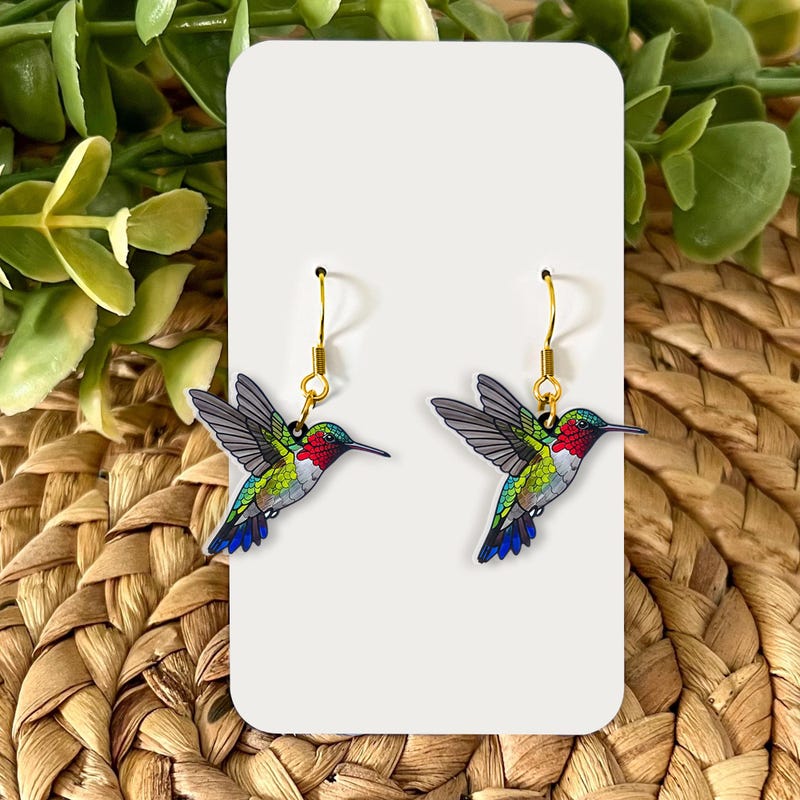 Hummingbird Earrings - Etsy