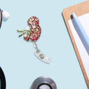 Floral Fetus Badge Reel, L&D Nurse Gift, Labor Delivery Nurse Accessory ...