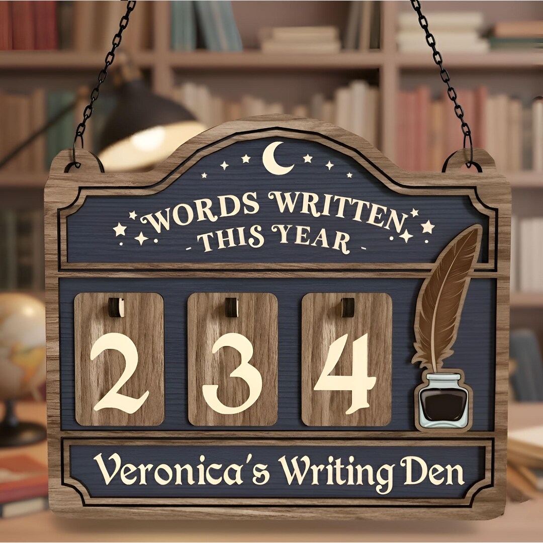 Personalized Writers Tracker Sign: Words Written This Year Counter ...