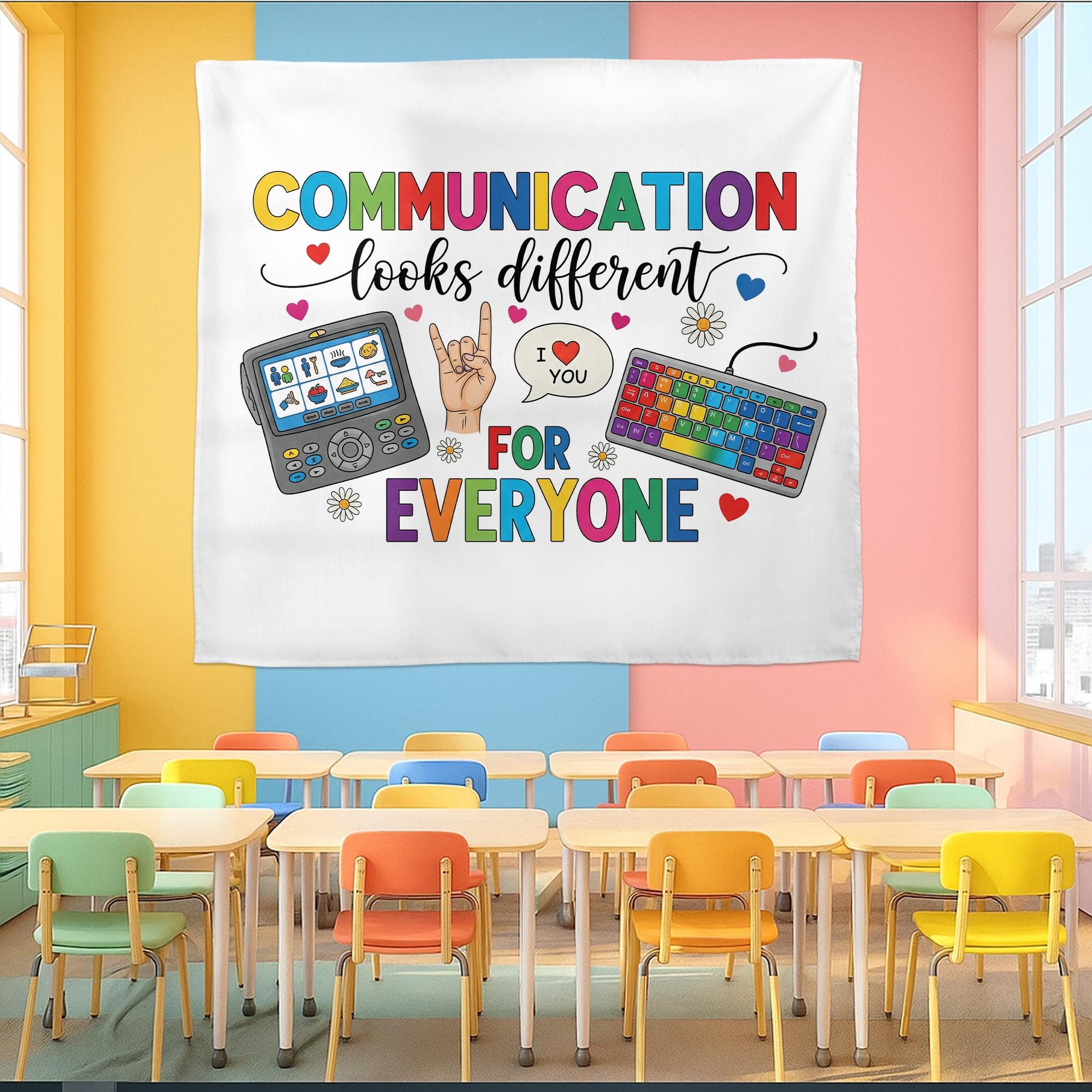 Inclusive Classroom Banner: AAC, ASL, Special Ed Teacher Decor - Etsy