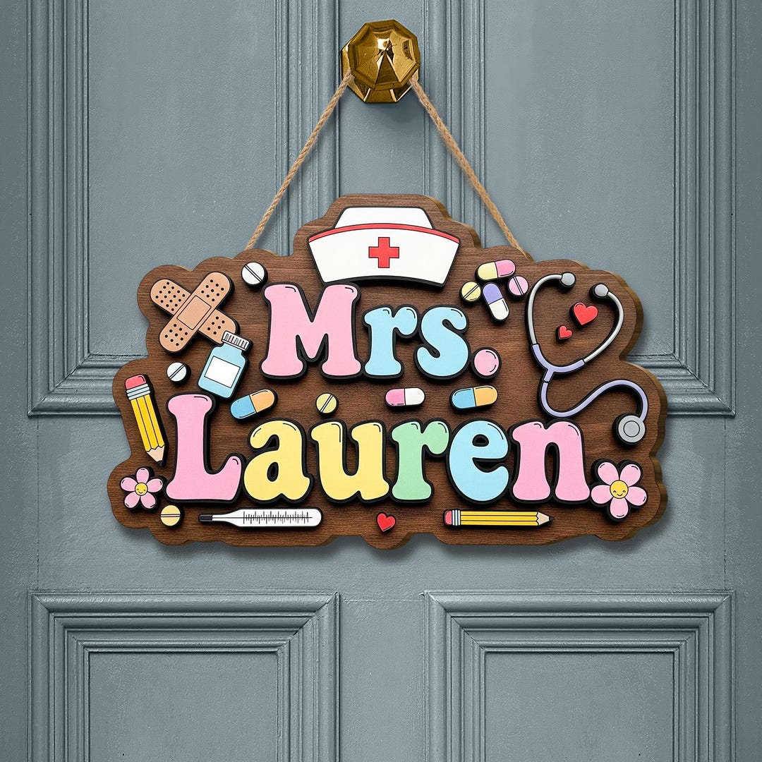 Custom Nurse Door Sign: Personalized Wooden Office Plaque - Etsy