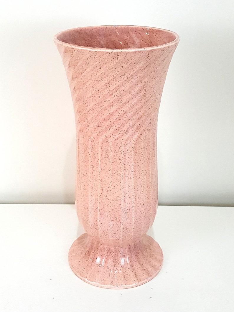 Large Red Wing Art Deco Pink Pottery Vase 14" High - Etsy