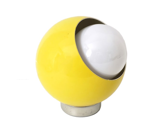 Mid-century Modern Yellow Mod Eyeball Orb Ball Lamp Adjustable Magnetic ...