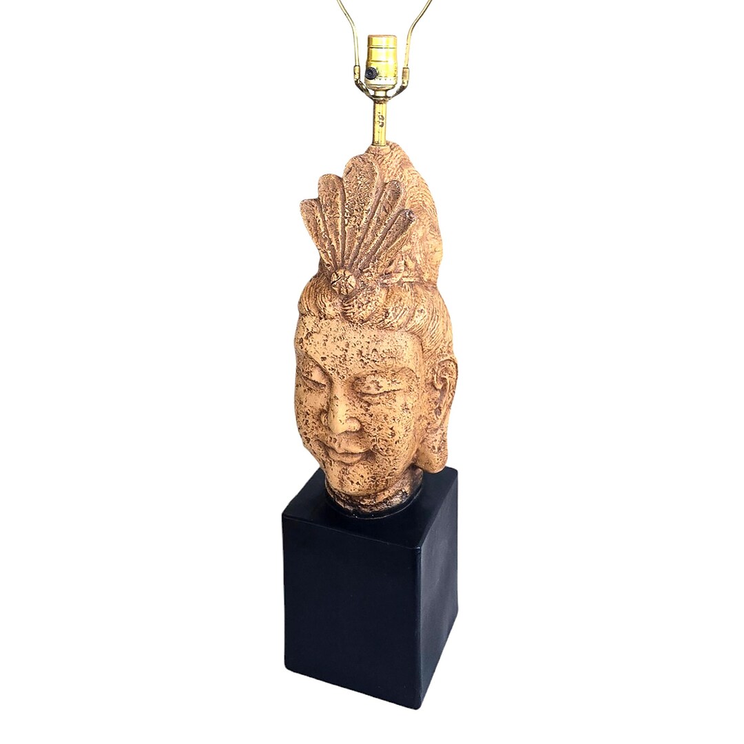 Stately MCM Buddha Plaster Sculpture Lamp Quartite Creative Corp. 1962 ...