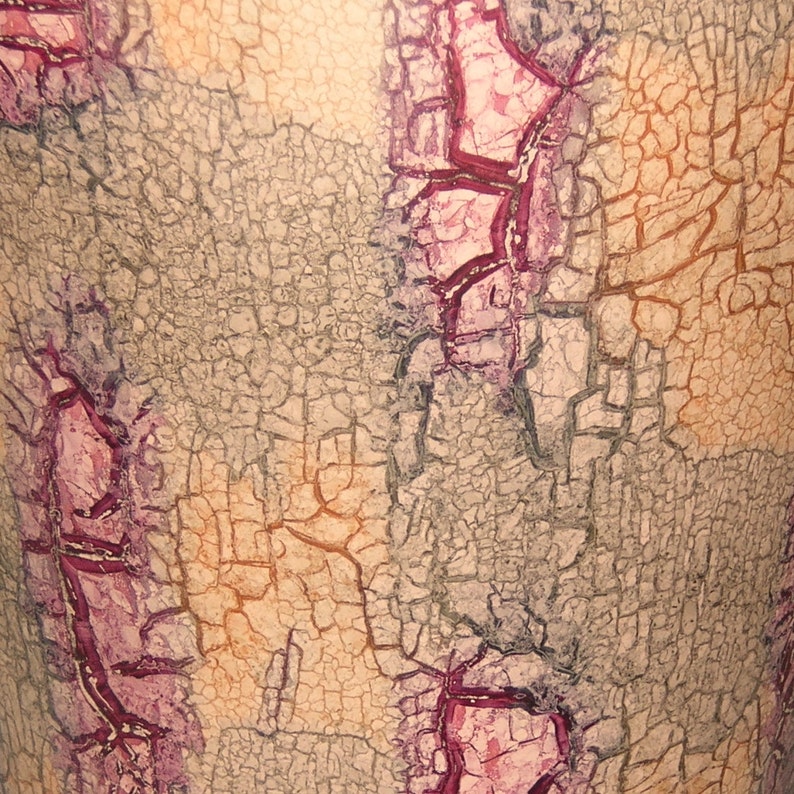 XL 15" West German Pottery Floor Vase Pink Magenta Snakeskin Glaze ...