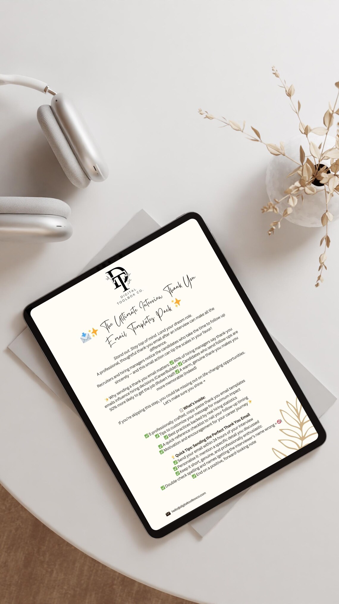 Interview Thank You Email Templates | Editable Job Interview Follow up ...