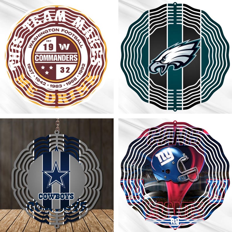 NFL Team Wind Spinner Football -- Fan Outdoor Yard Decor -- Choose Your ...