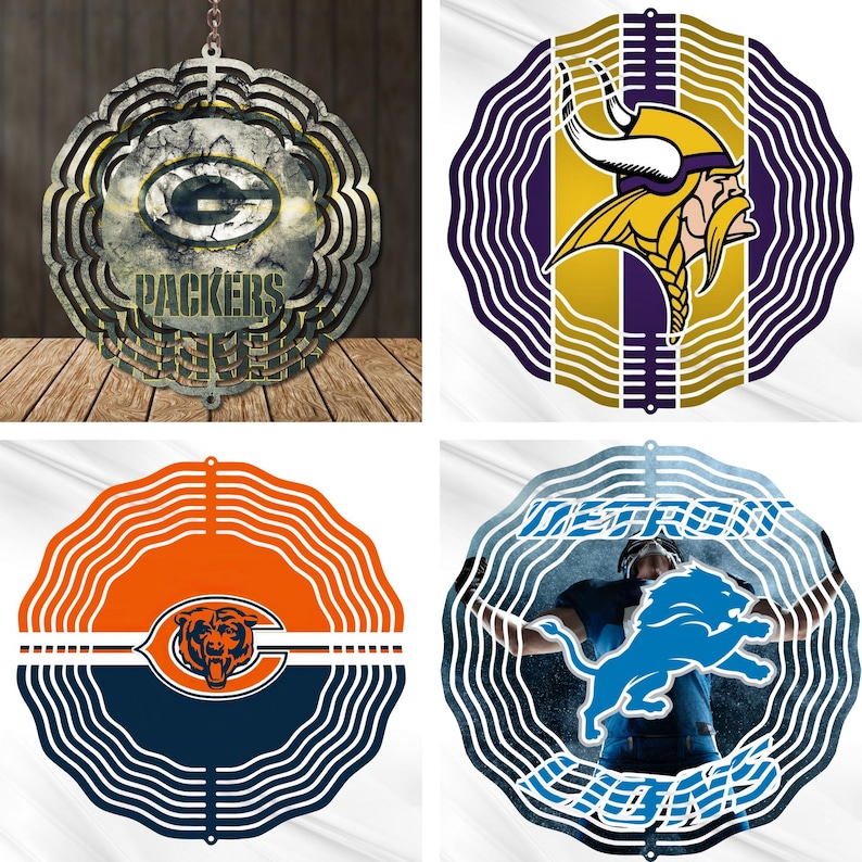 NFL Team Wind Spinner Football -- Fan Outdoor Yard Decor -- Choose Your ...