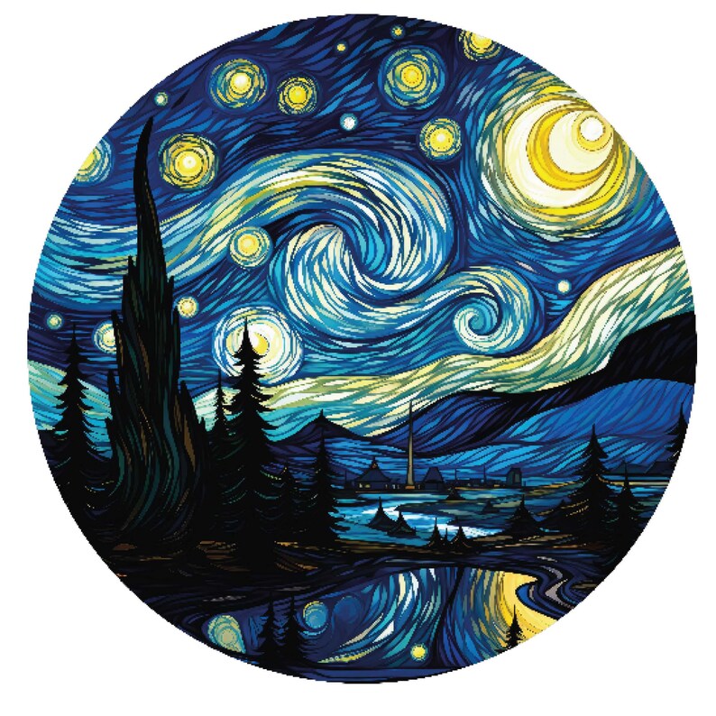 Starry Night Wind Spinner: Van Gogh Inspired Metal Garden Art - Etsy