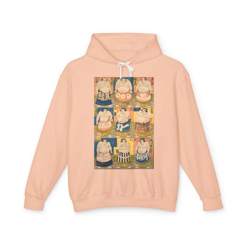 Vintage Japanese Sumo Wrestlers Ukiyo-e Hoodie – Traditional Edo Art ...