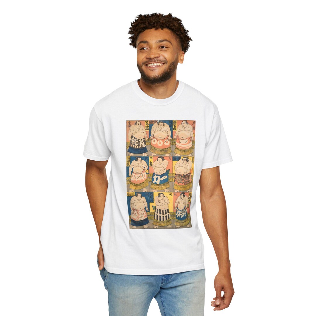 Vintage Japanese Sumo Wrestlers Ukiyo-e T-shirt – Traditional Edo Art ...