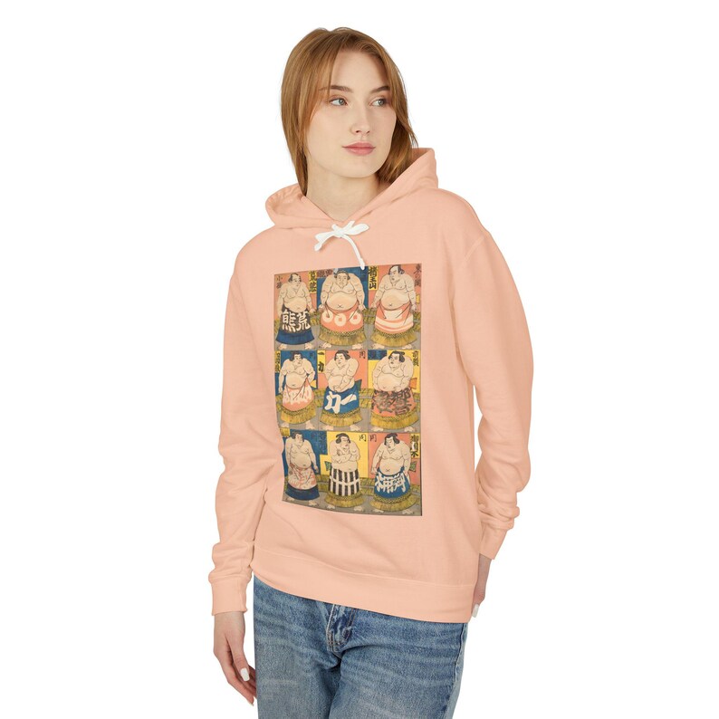 Vintage Japanese Sumo Wrestlers Ukiyo-e Hoodie – Traditional Edo Art ...