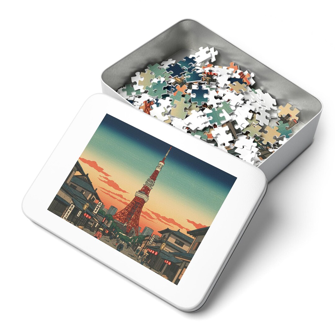 Tokyo Tower Jigsaw Puzzle With Tin, Vintage Japan Puzzle, Gift for ...
