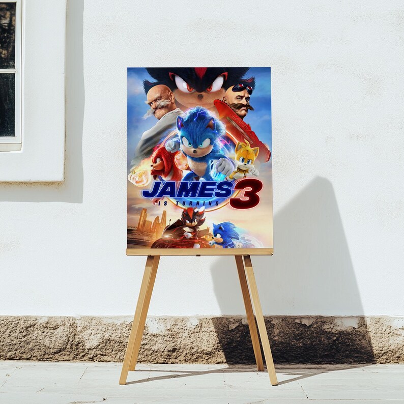 Sonic Welcome Poster Sonic Birthday Custom Name Personalized Sonic ...