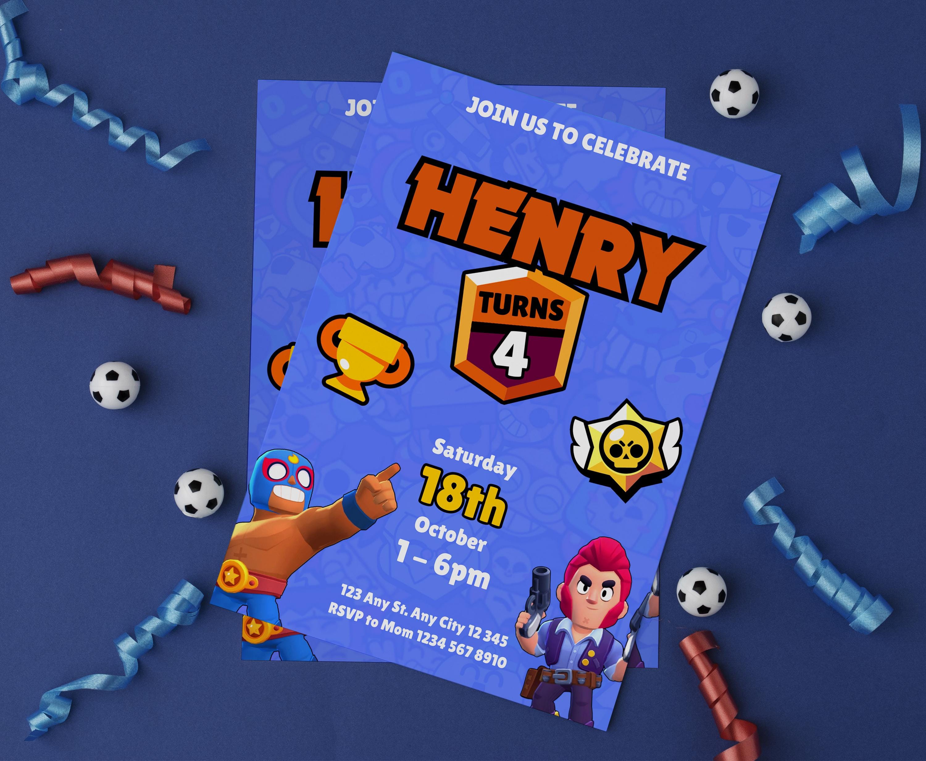 Kids Editable Brawl Stars Invitation Brawl Stars Party Invite for Gamer ...