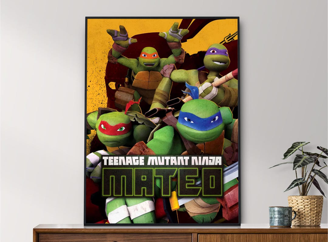 Personalized Ninja Turtles Poster Ninja Turtles Custom Name Ninja Room ...