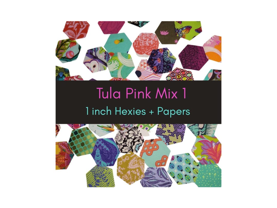 EPP Kit Tula Pink Mix 1 Hexies: 42 Precut 1-inch Hexagons + Paper ...