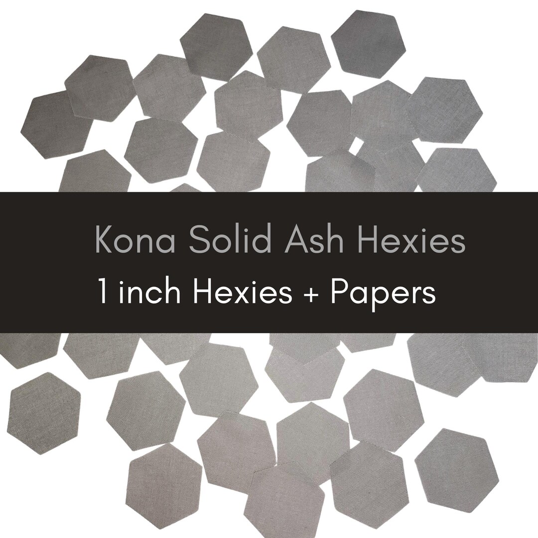 42 Kona Solid Ash 1 Inch Die Cut Hexies and Paper Templates; English ...