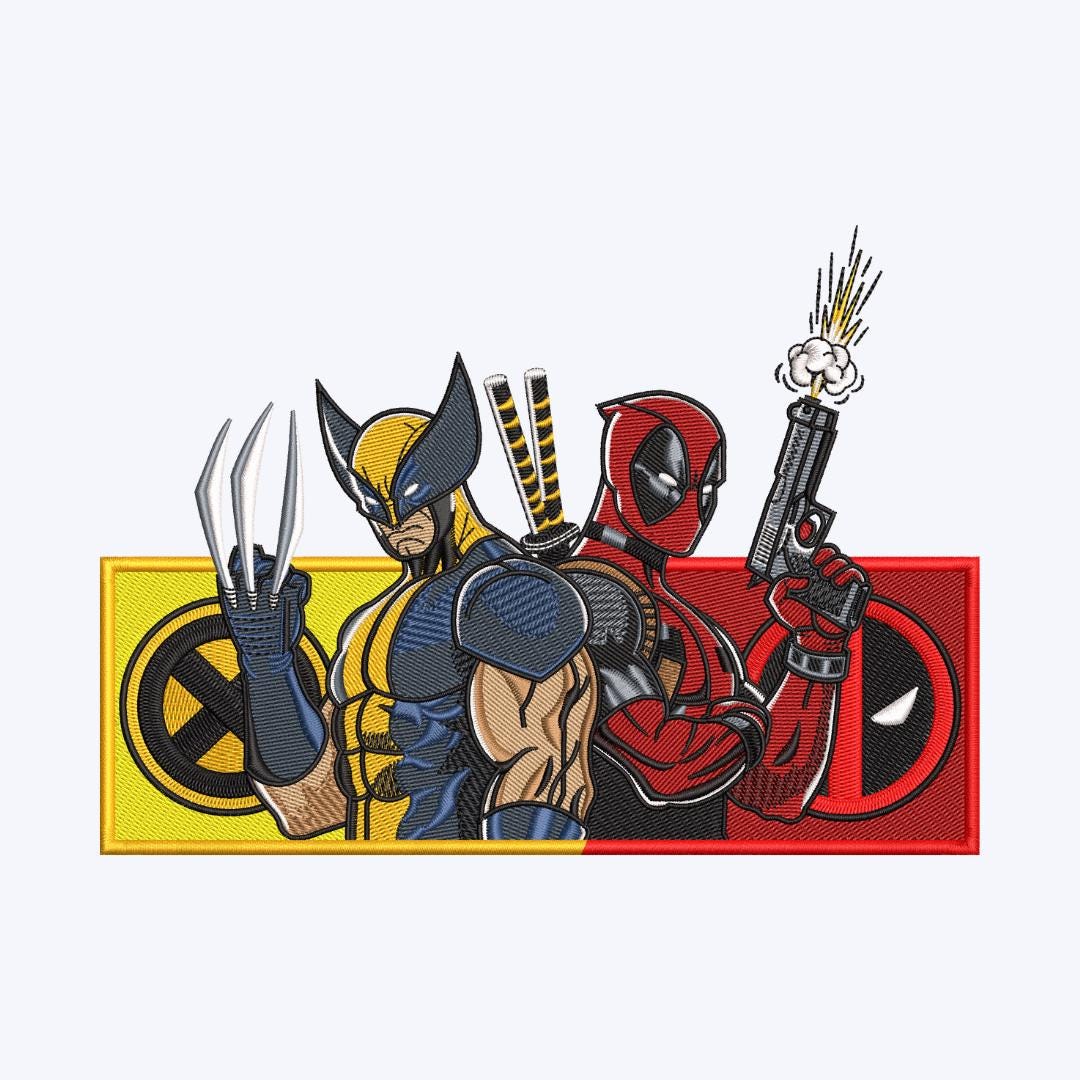 Superhero Duo Embroidery Design File, All Machines - Etsy