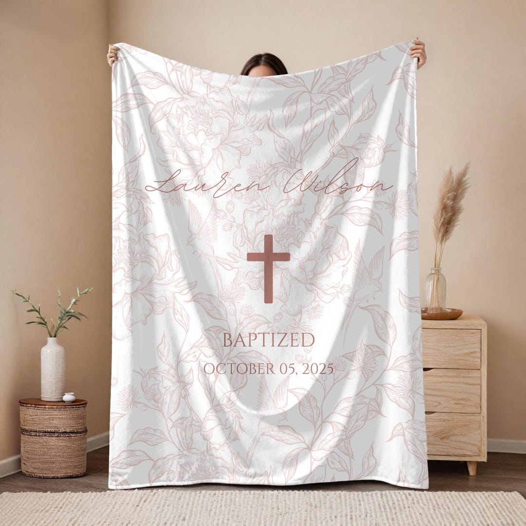 Personalized Baptism Gifts, Baptism Blanket, Christian Gift ...