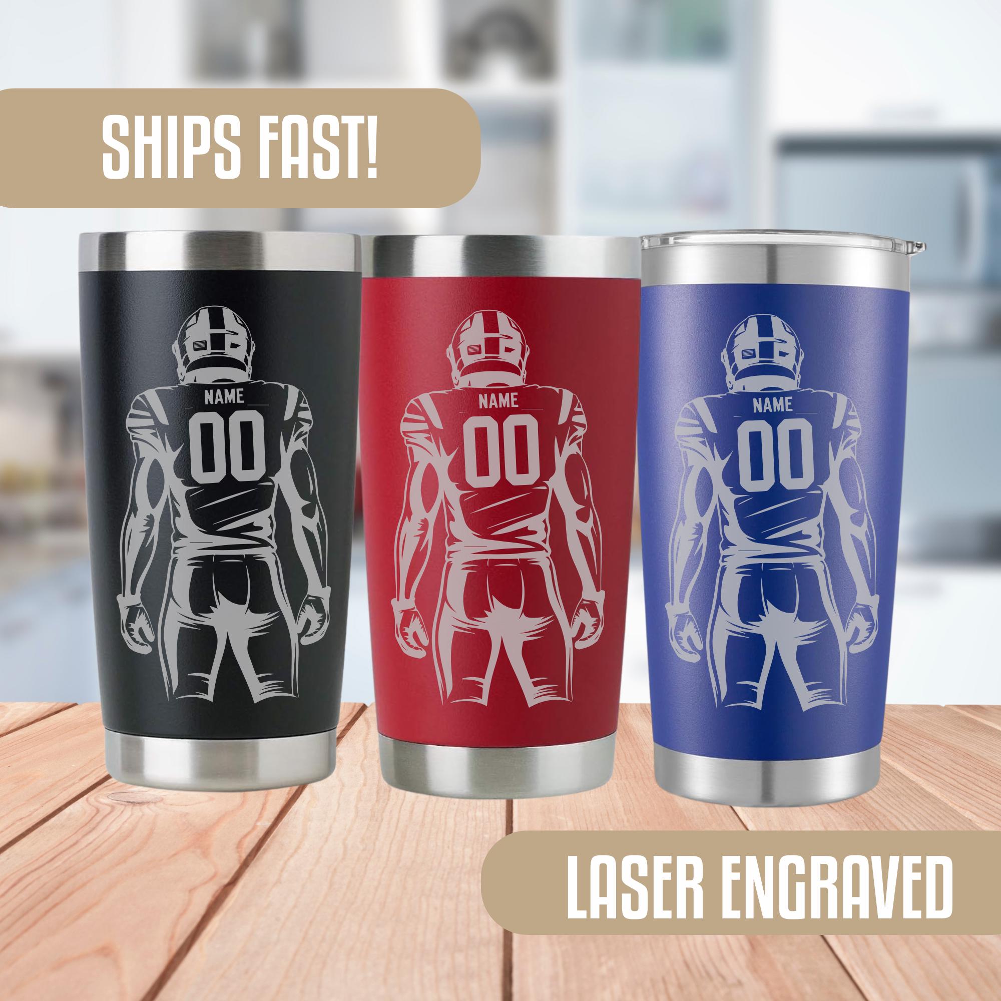 Football Player Gifts, Custom Sport Water Bottle, Football Tumbler ...
