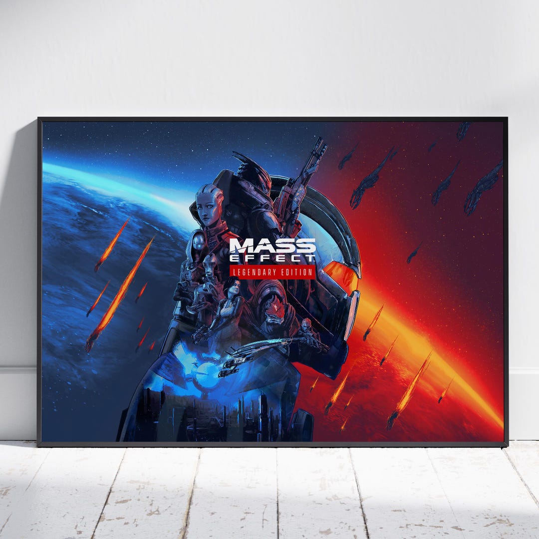 Mass Effect Poster | Commander Shepard Wall Art | Gaming Room Decor ...