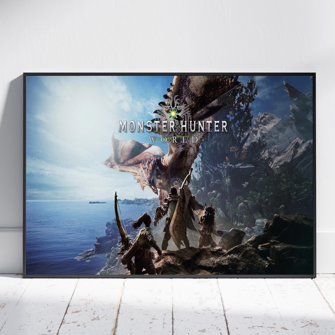 Monster Hunter World Poster, Hunter Wall Art, Game Poster, Home Decor ...