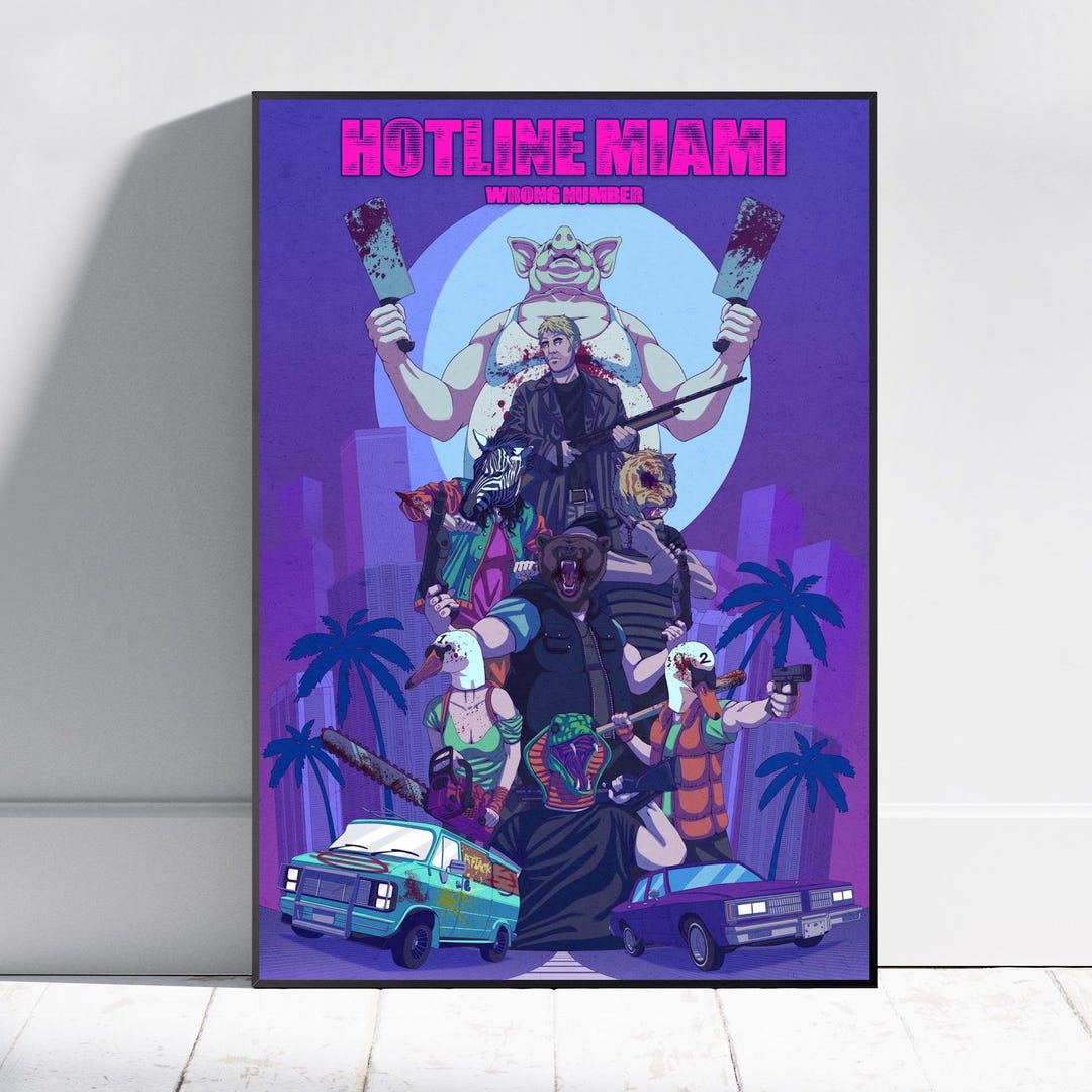 Hotline Miami Poster, Jacket Wall Art, Game Poster, Home Decor, Rolled ...