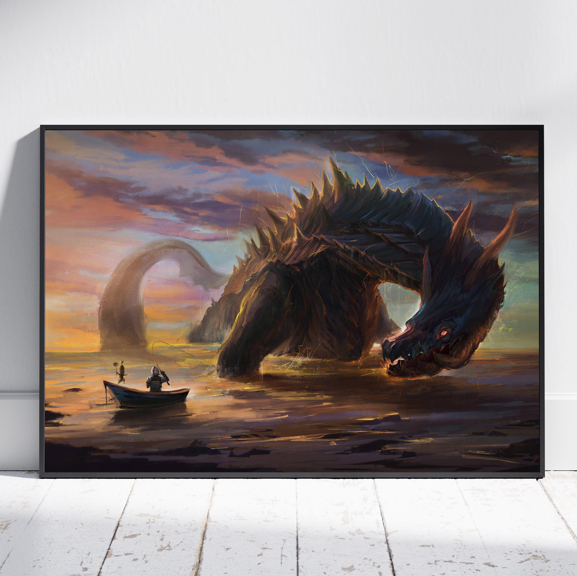 Monster Hunter World Poster, Wall Art, Game Poster, Home Decor, Rolled ...