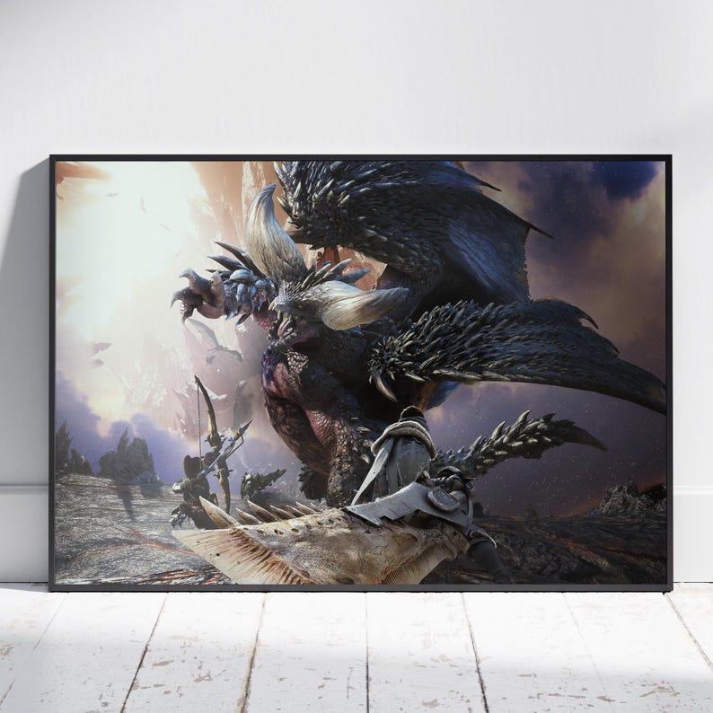 Monster Hunter World Poster, Hunter Wall Art, Game Poster, Home Decor ...