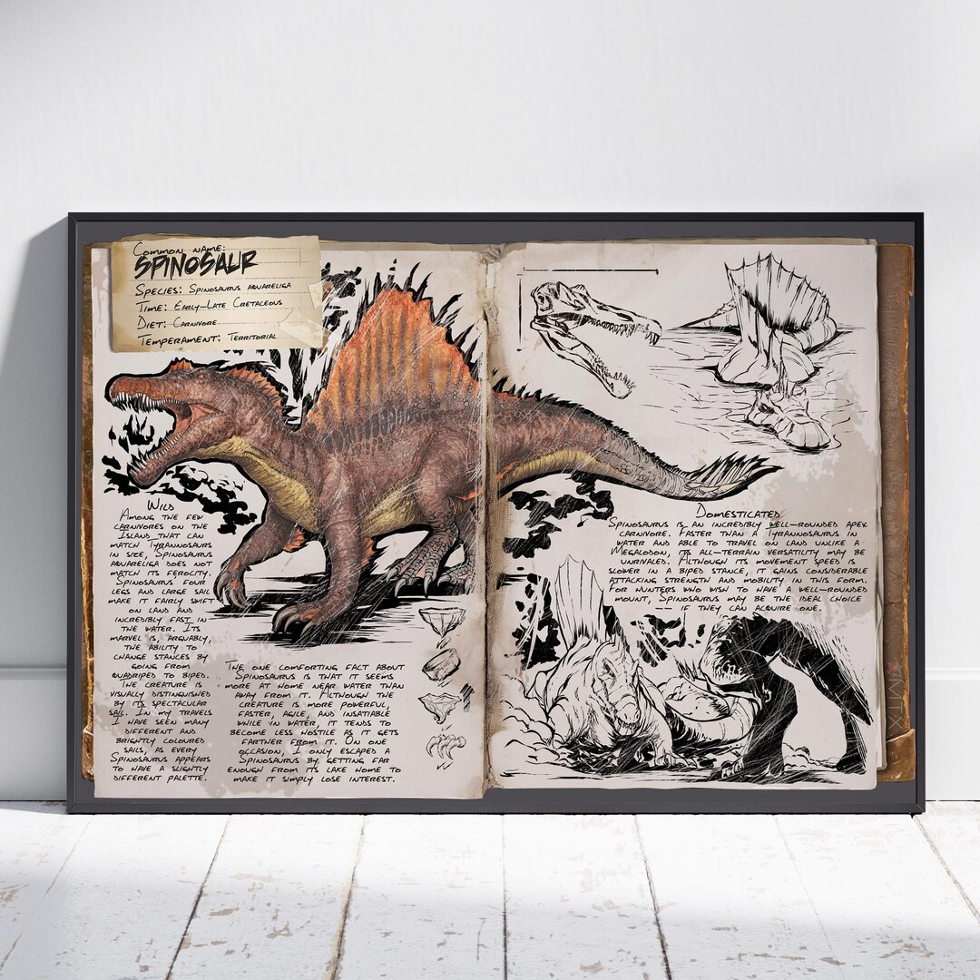 ARK Survival Evolved Dossiers Poster, Dinosaurs Wall Art, Game Poster ...