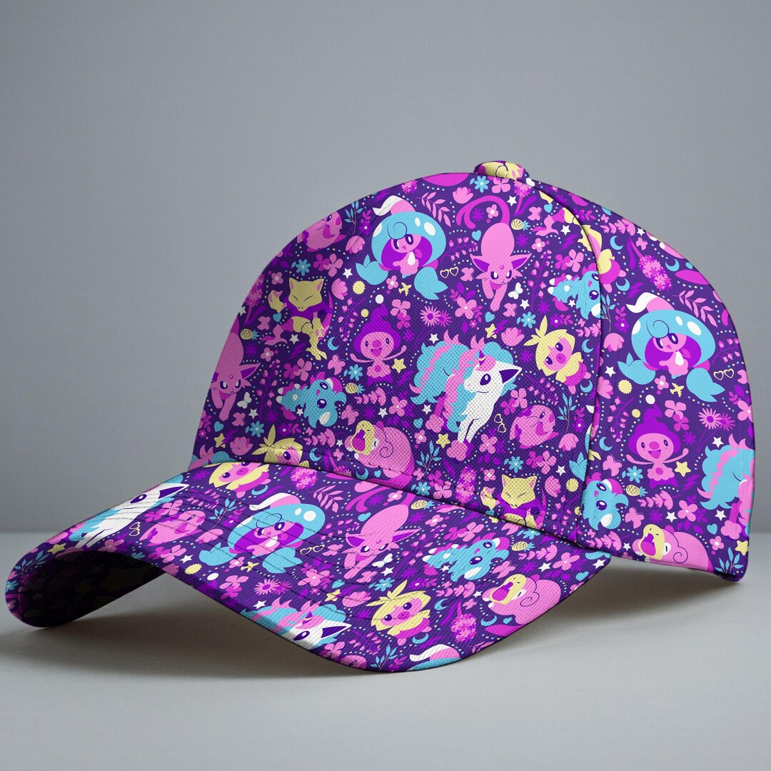 Espeon Slowpoke Baseball Cap, Cute Anime Character Pattern Hat, Shiny ...