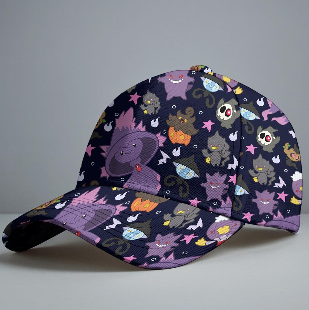 Gengar Mismagius Baseball Cap, Cute Ghost Pattern Hat, Unisex ...