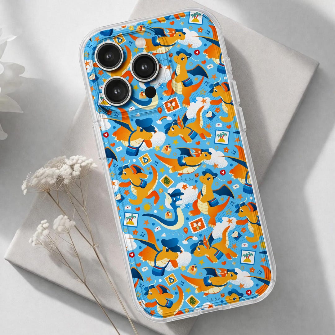 Dragonite Phone Case Cute Cartoon Pattern Aesthetic Cover for iPhone ...