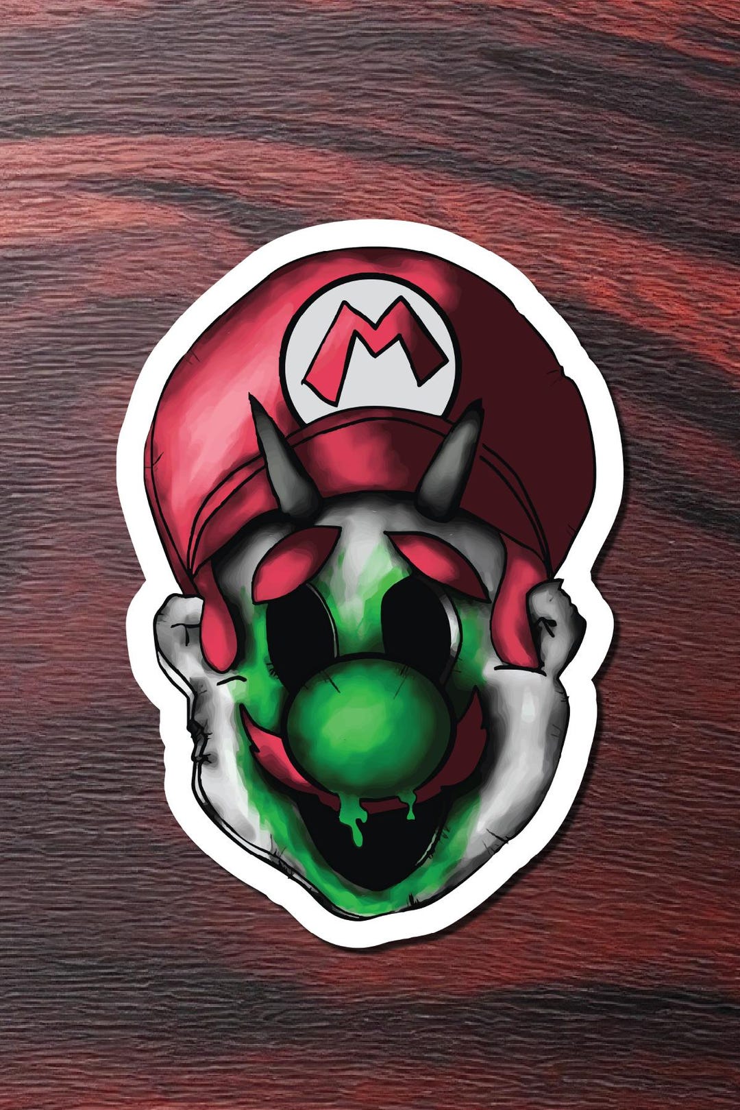 Mario Slime Skull, Gamer Horror, Spooky Hero, Video Game Art, Unique ...