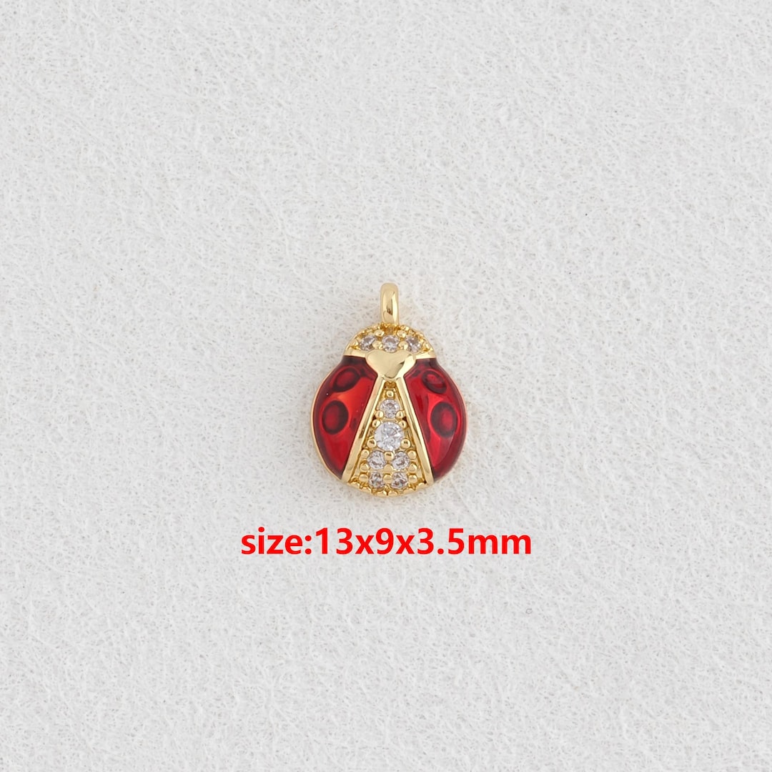 18k Gold Filled Ladybug Pendant,insect Charm,diy Jewelry Accessories - Etsy
