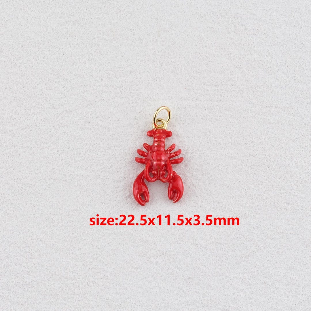 18k Gold Filled Crayfish Pendant,ocean Charm,diy Jewelry Accessories - Etsy