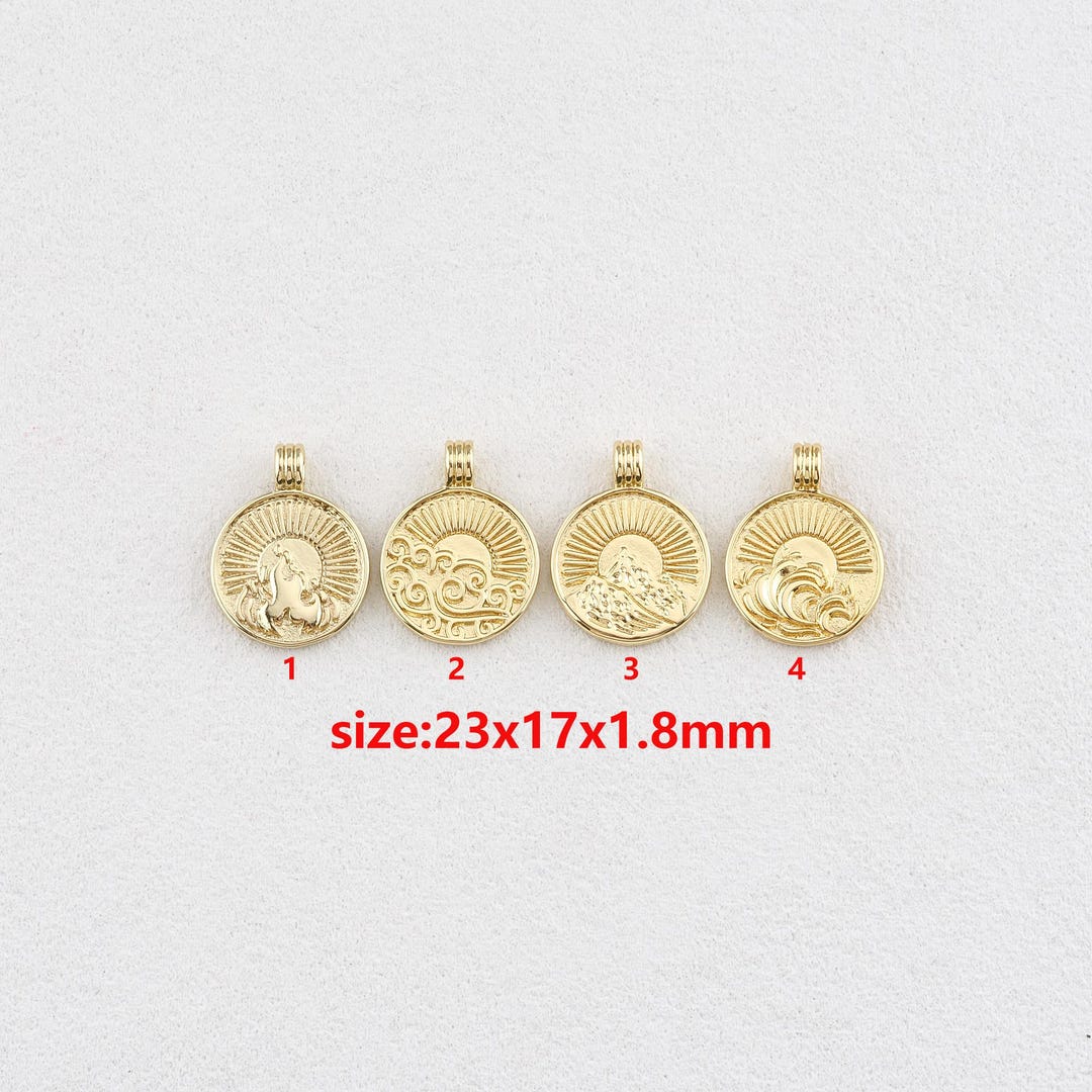 18k Gold Filled Element Pendant,element Charm,diy Jewelry Accessories ...