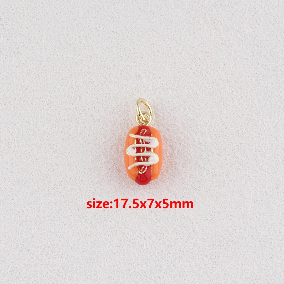 18k Gold Filled Hot Dog Pendant,dainty Hot Dog Charm,diy Jewelry ...