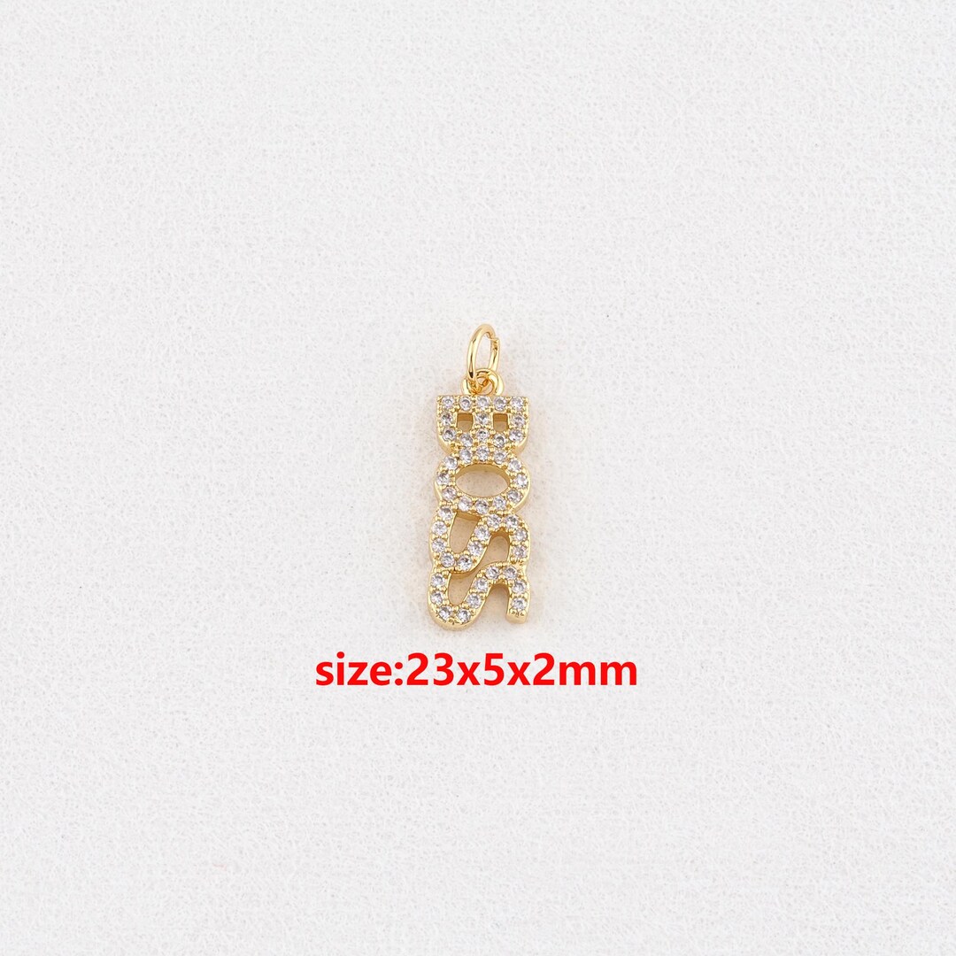 18k Gold Filled Boss Pendant,cz Boss Charm,diy Jewelry Accessories - Etsy