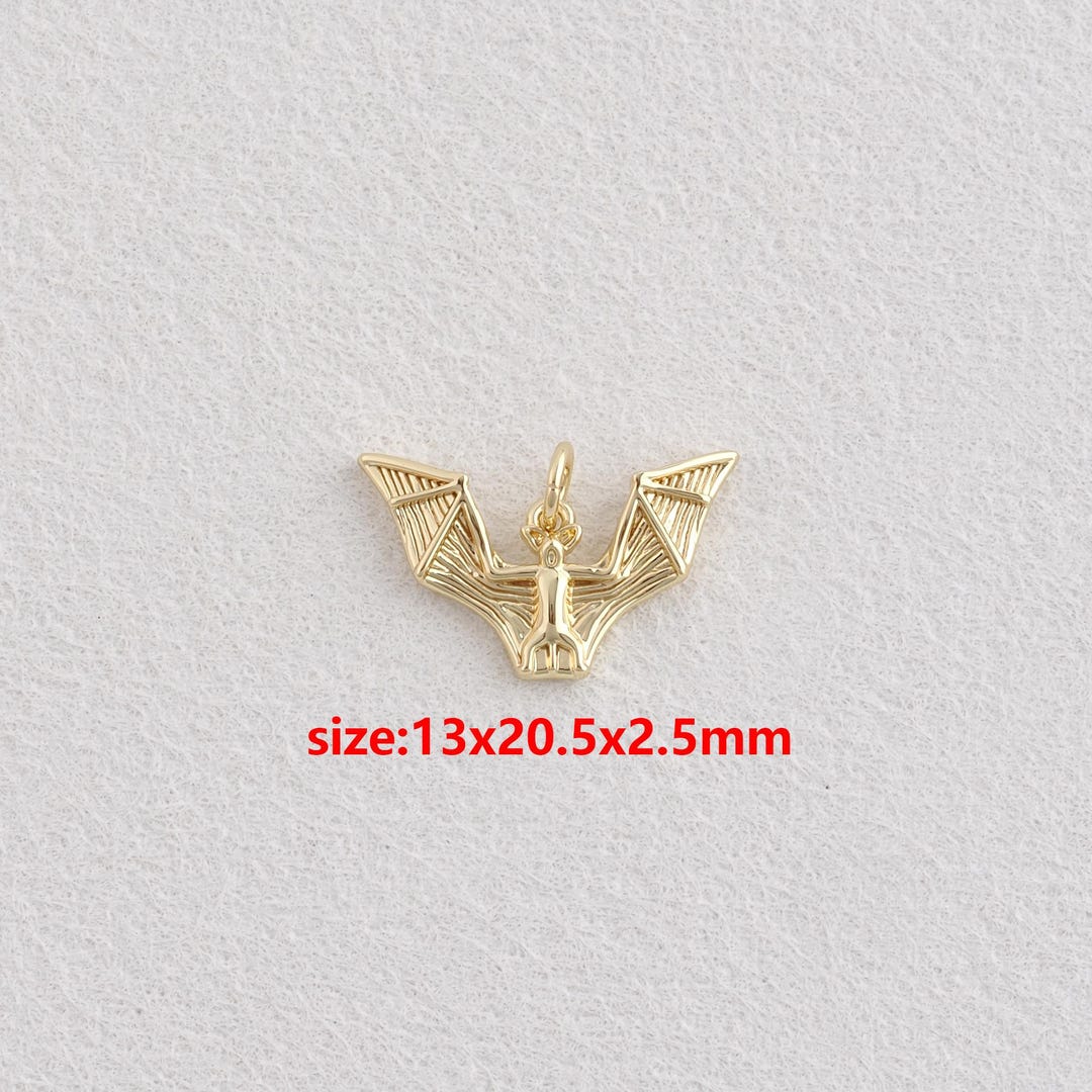 18k Gold Filled Bat Pendant,bat Charm,diy Jewelry Accessories - Etsy
