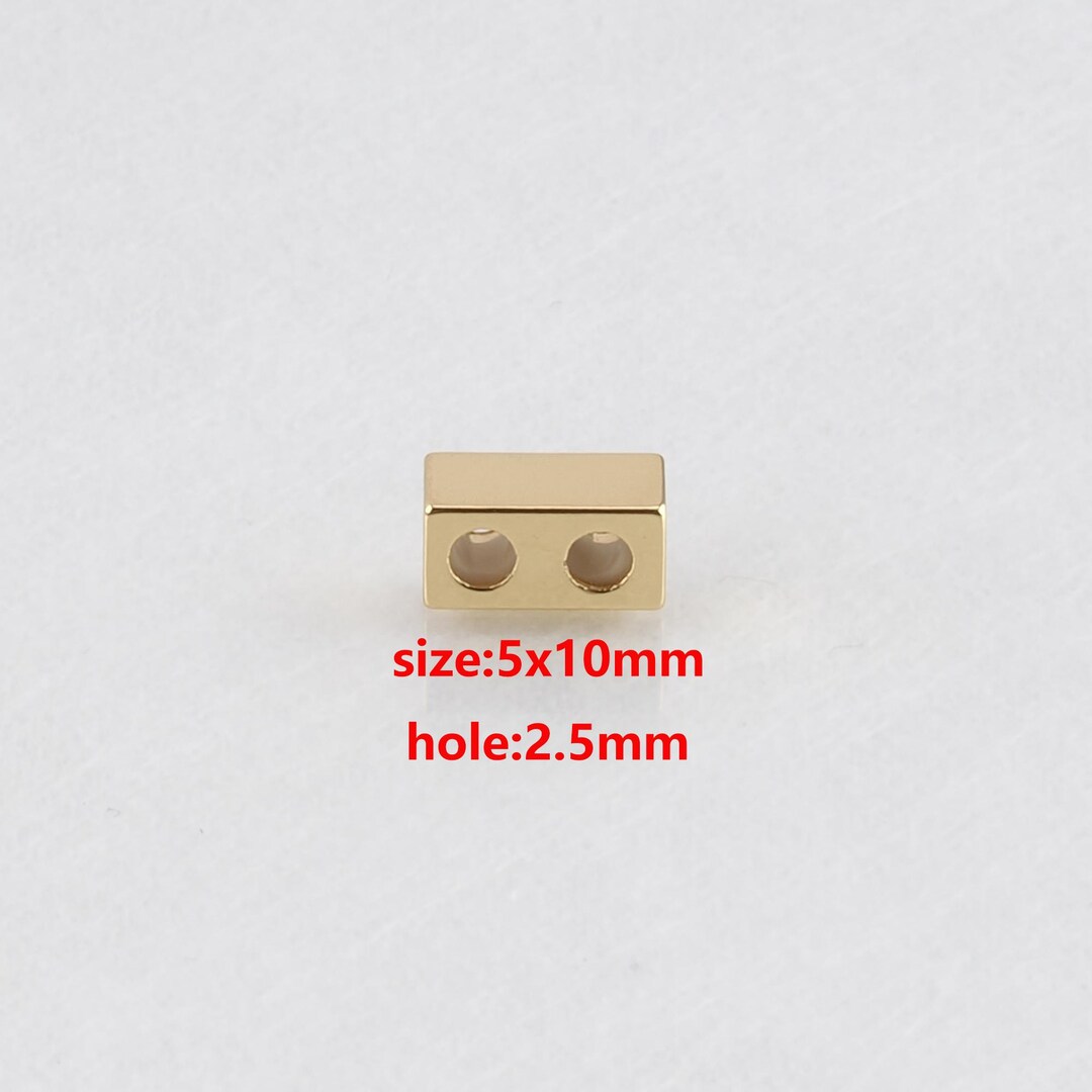 18K Gold Filled Sliding Bead,2 Hole Slider Beads,diy Jewelry ...