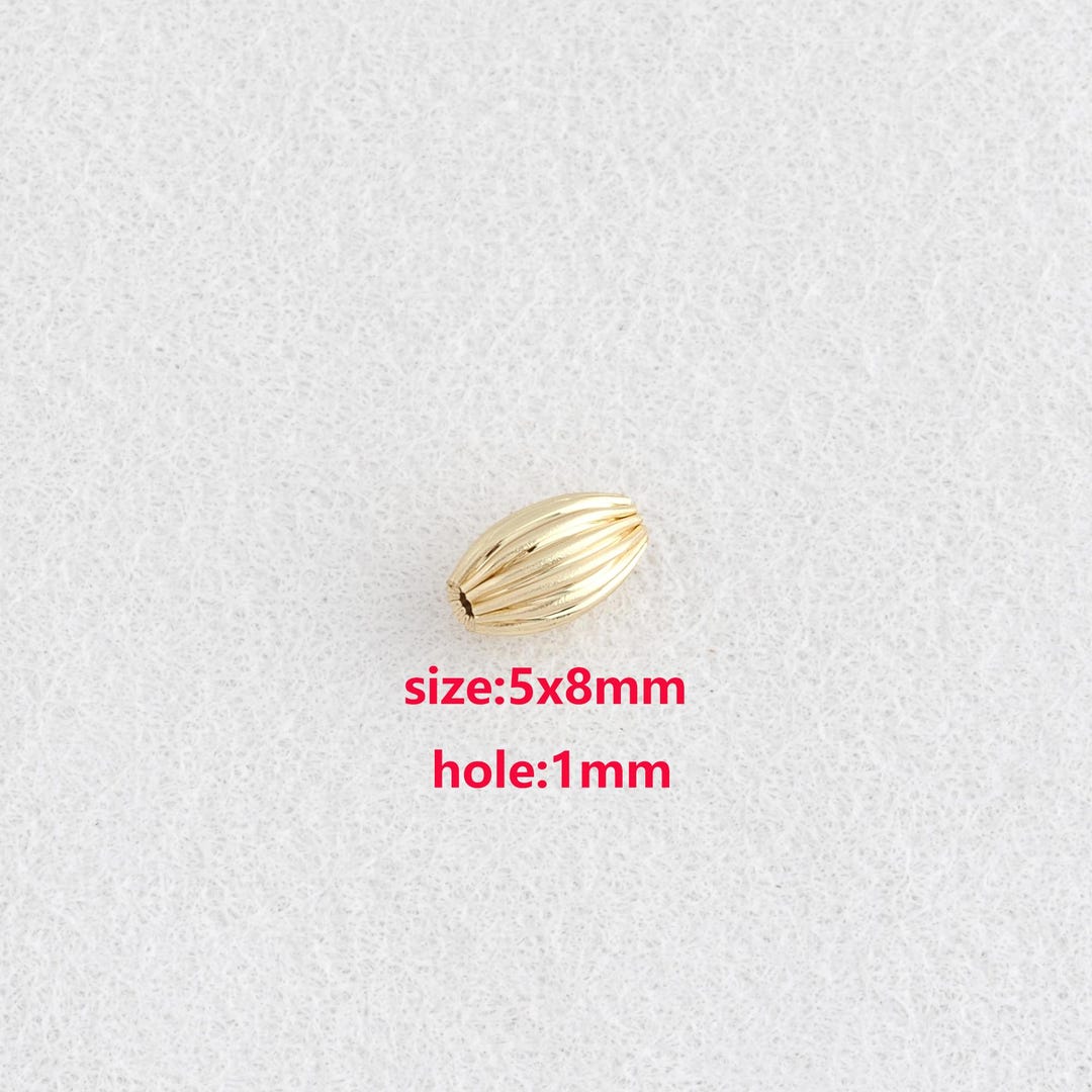 50PCS 18K Gold Filled Oval Spacer Beads,oval Beads,diy Jewelry ...