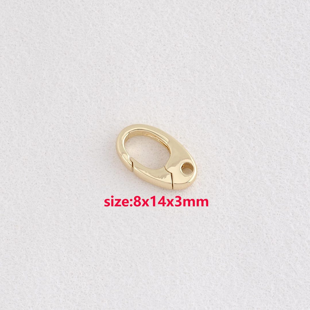 18K Gold Filled Oval Clasp,gold Spring Clasp,push Gate Clasp Lock,diy ...